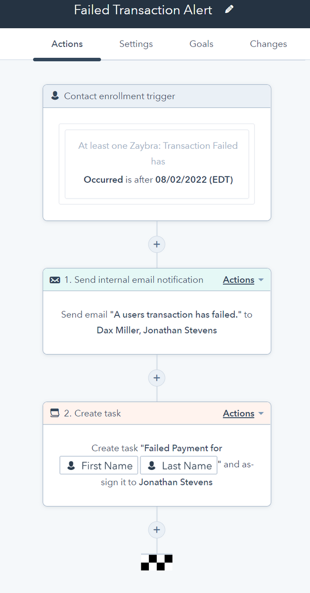 Creating Transaction Failed Alerts in saas•hapily